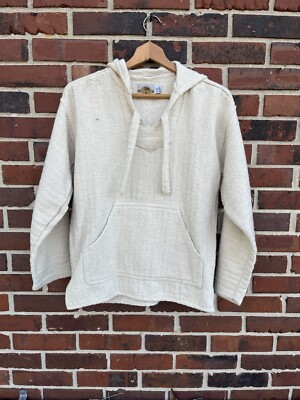 Earth Ragz Men S Hoodie Mexican Rug Baja Hippie Pullover Cream Hooded ...