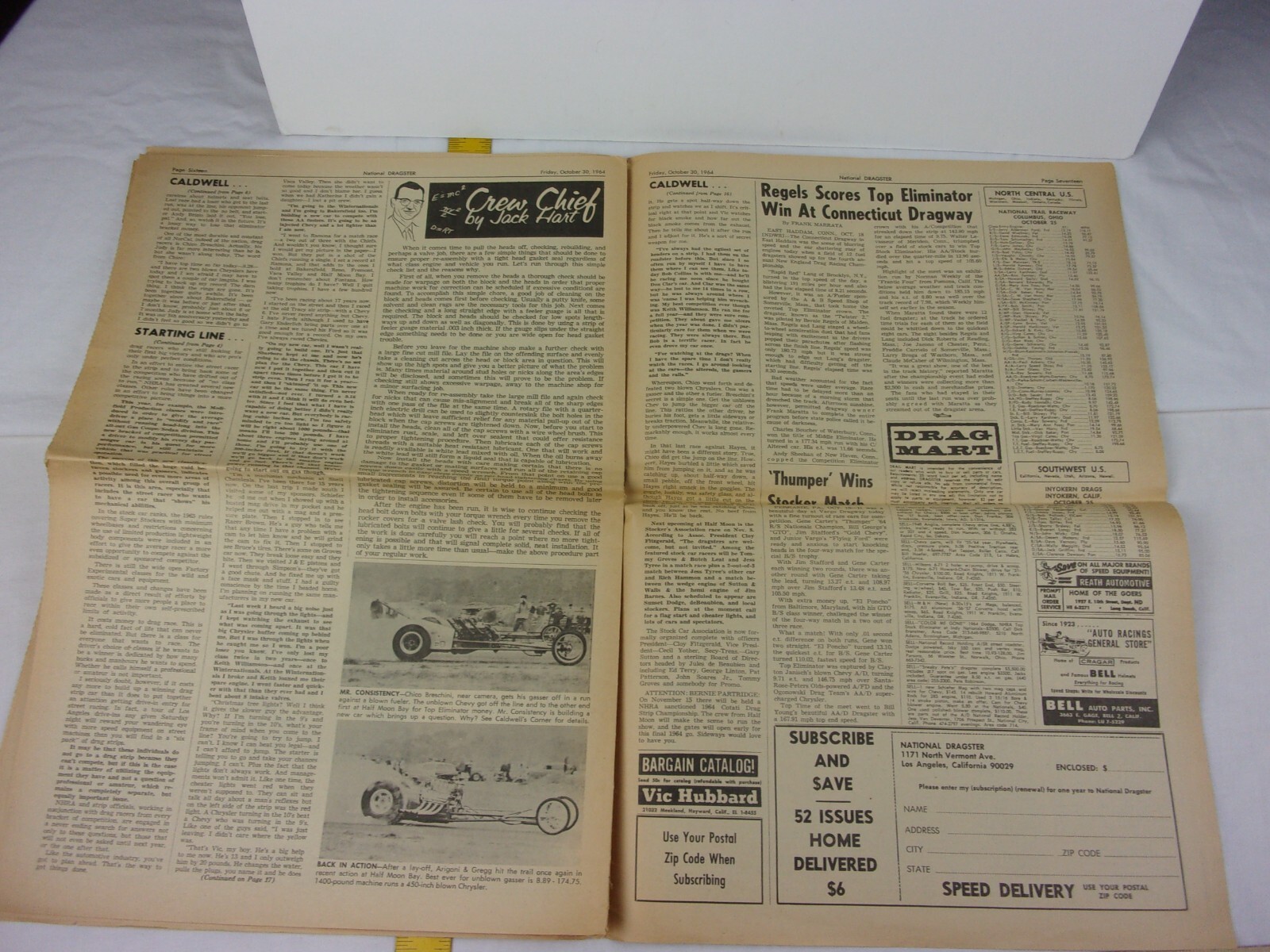 Maynard Rupp Butch Ryan Tex Randall 10/30/1964 National Dragster ...