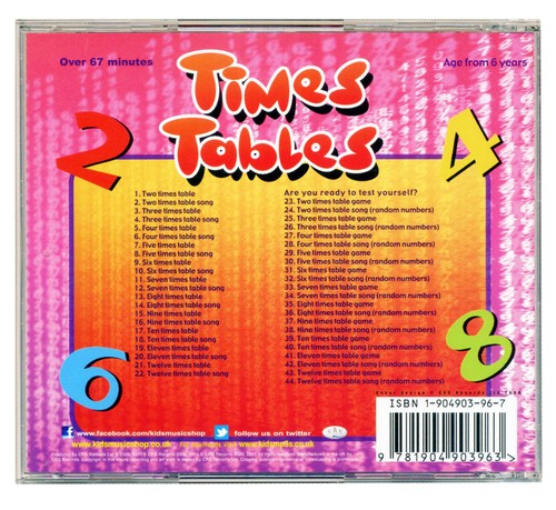 Times Tables CD for kids Tables Songs, music & games. Incl. booklet ...