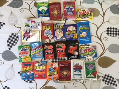 HUGE LOT OF VINTAGE UNOPENED BASEBALL CARD PACKS,Rack packs,cello 300 ...