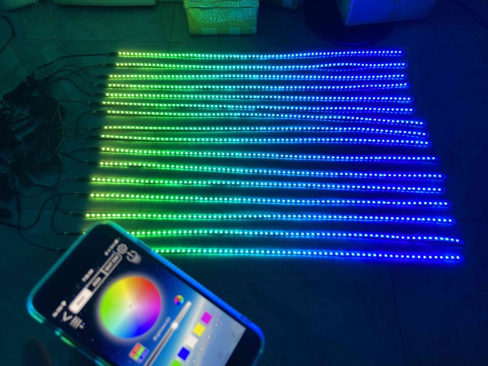 16PCS 1FT RGB Dream Dynamic CHASING Slingshot Hood Lights Strips ...