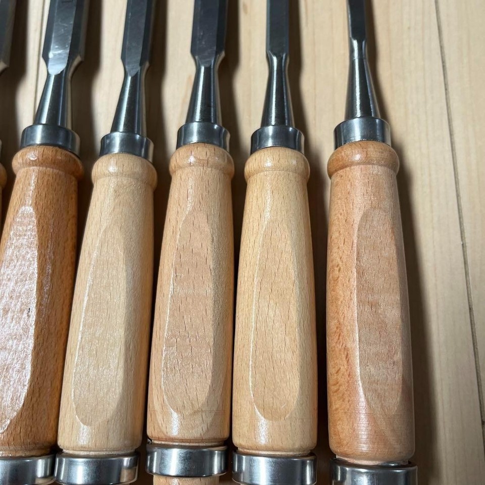 [12-Piece Set] Woodworking Chisel Set with Blade Cover, Flat Chisel | eBay