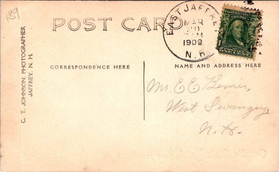 Vintage 1909 RPPC Postcard - Granite State Hotel - East Jaffrey New ...