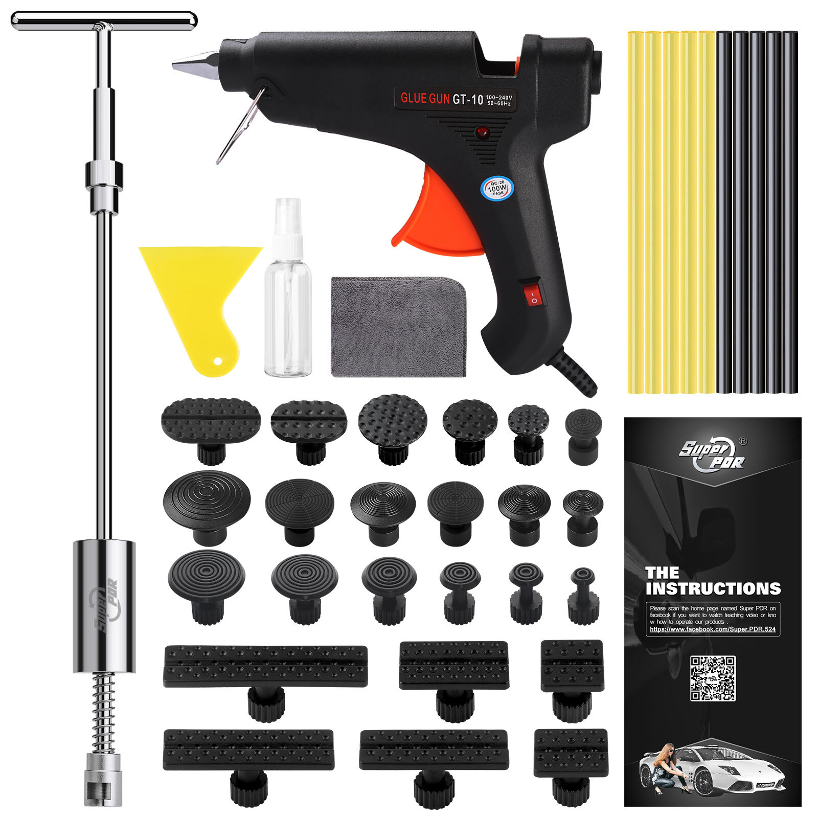 PDR Car Body Dent Puller Hammer Tool Paintless Hail Damage Remover ...