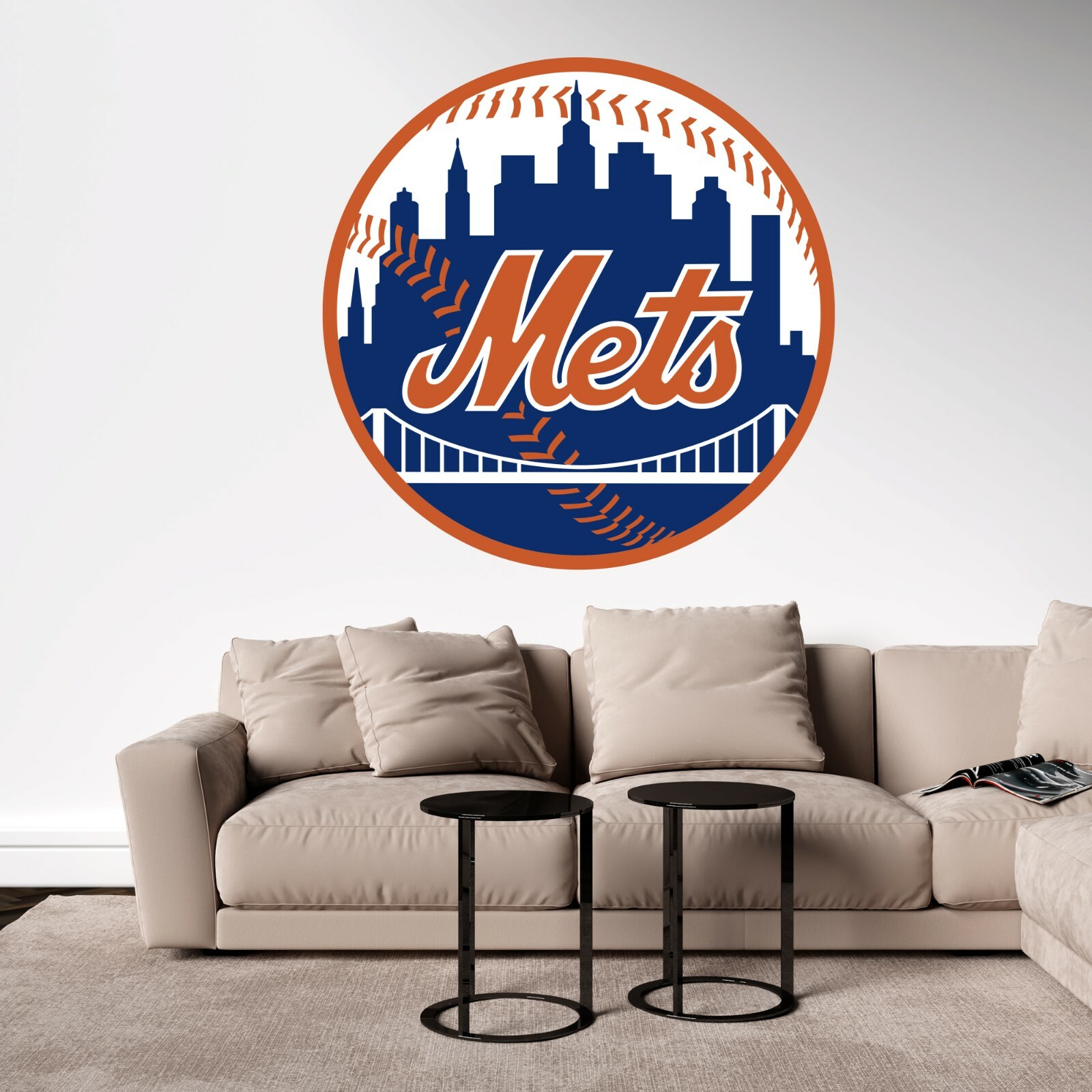 Mets Logo - Baseball Team Removable Wall Decal | eBay
