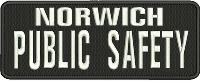 NORWICH police embroidery patch 4x10 hook on back white | eBay