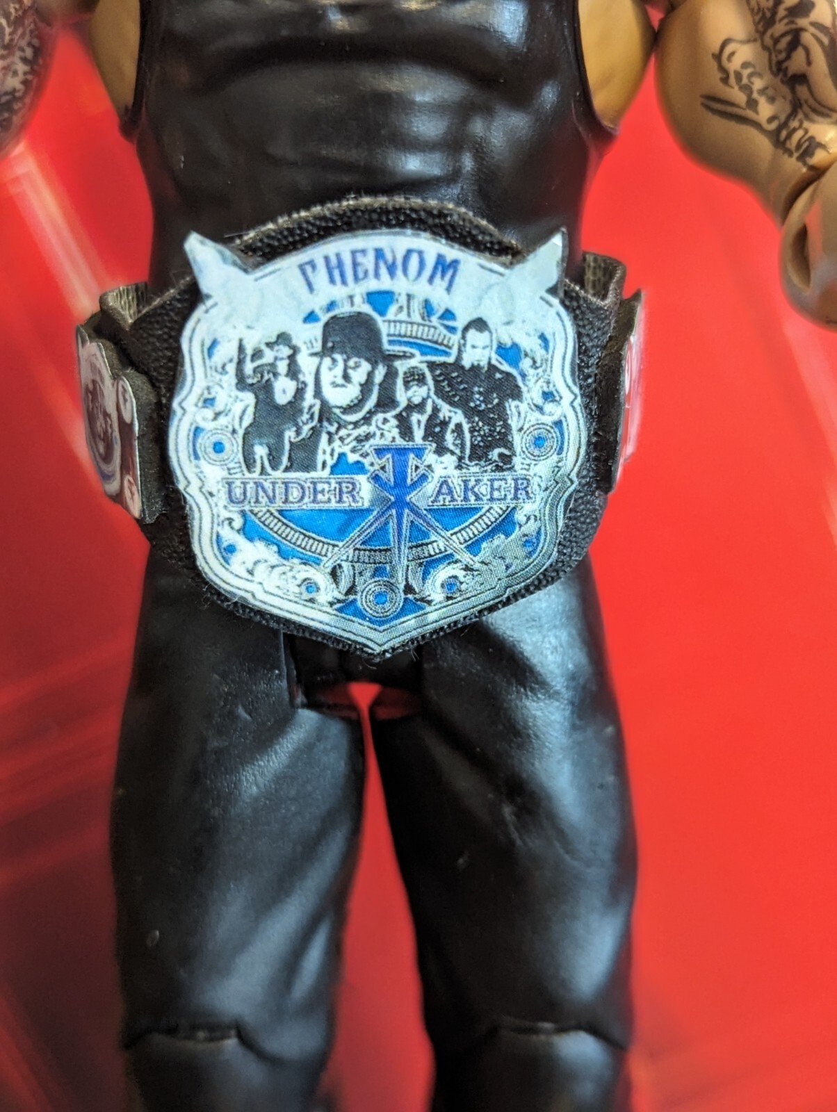 Custom WWE Undertaker PHENOM Championship Wrestling Title Belt LEATHER ...