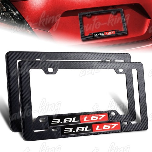 2 X CARBON STYLE ABS LICENSE PLATE HOLDER FRONT OR REAR+3.8L L67 ...