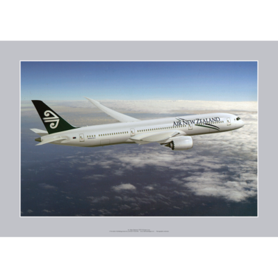 Air New Zealand Boeing 787-9 Dreamliner Art Print – Aerial View – 3 ...