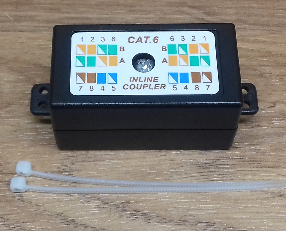 CAT5e 6 IDC 4 Pair 8 Way Junction Box 8P8C Inline Cable Coupler ...
