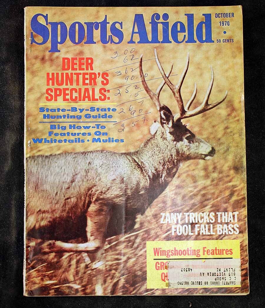 1970 Sports Afield Magazine Deer Hunters Special Bass Fishing Squirrel ...
