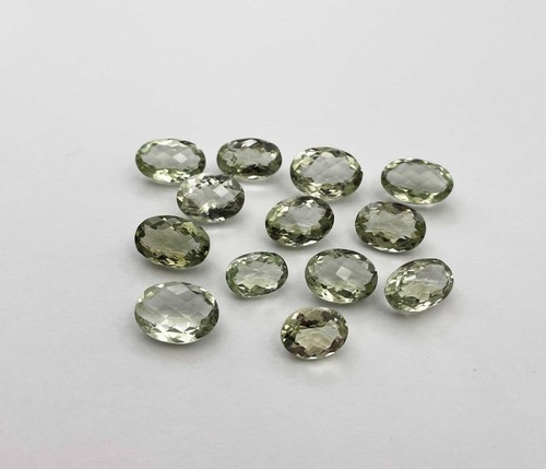 Natural Green Amethyst Oval Checker Cut Gemstone 14 Pcs 9.50*14-13*18 ...