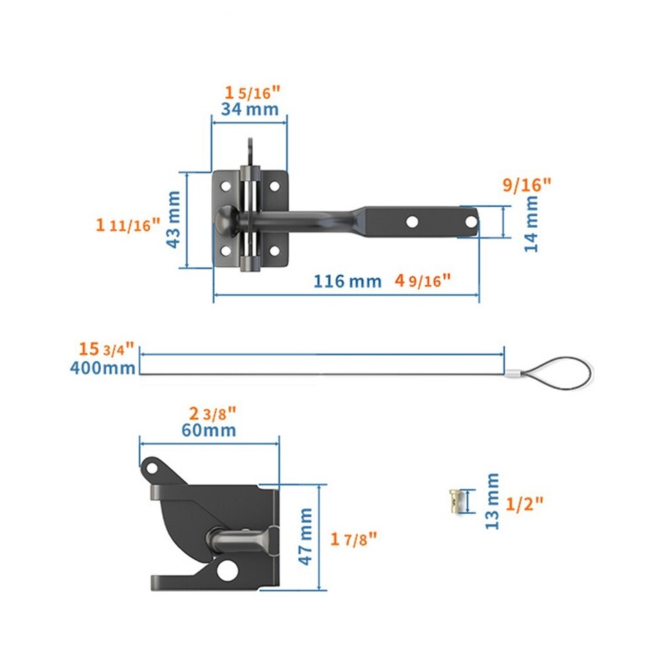 Self-Locking Gate Latch Automatic Gravity Lever Fence Gate Lock For ...