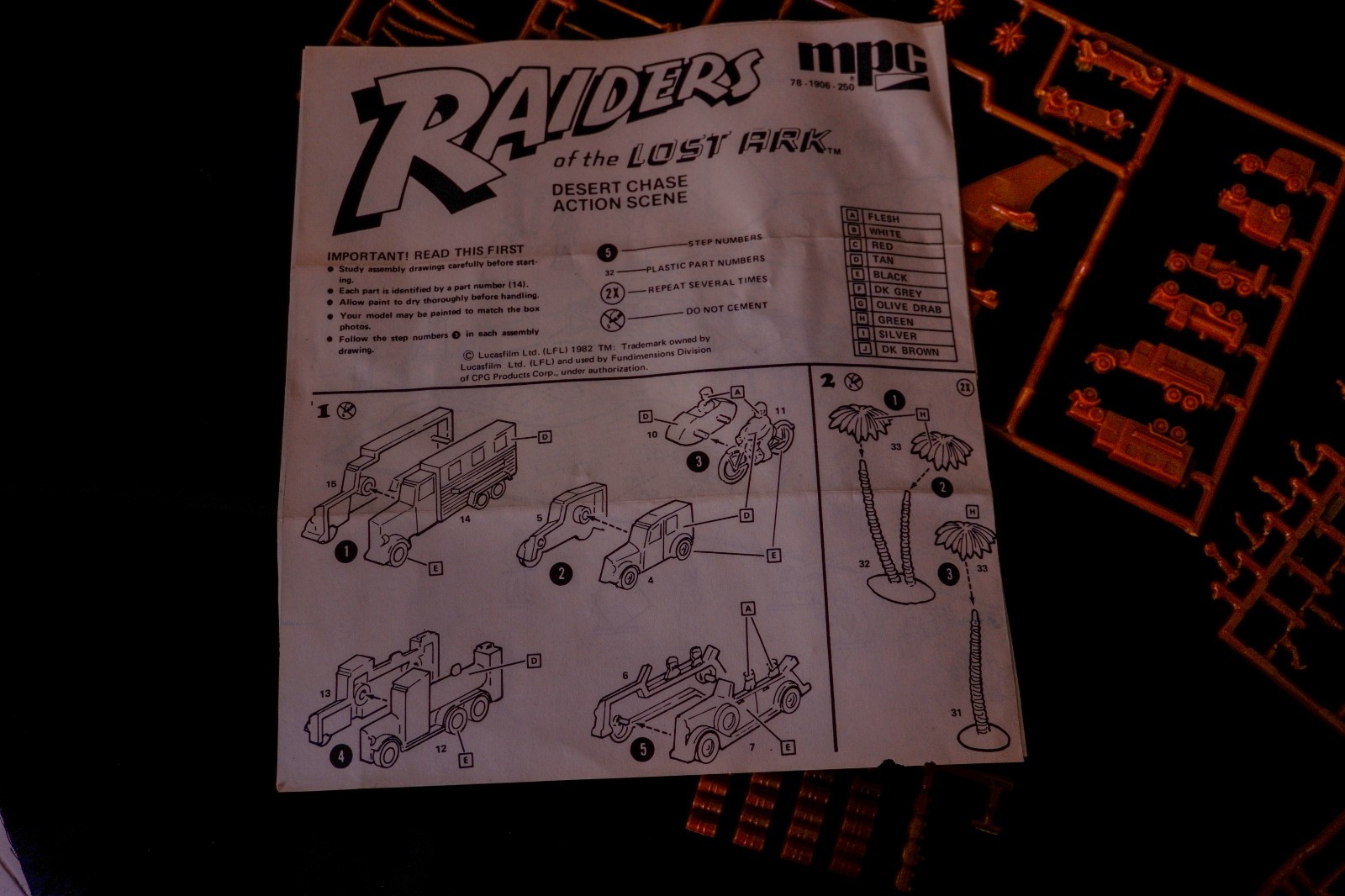 Indiana Jones model kit MPC Raiders of the lost ark desert chase action ...