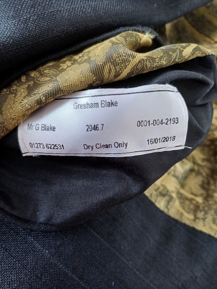 Gresham Blake England Pinstripe Blazer Jacket Dark Grey - 21" pit to ...