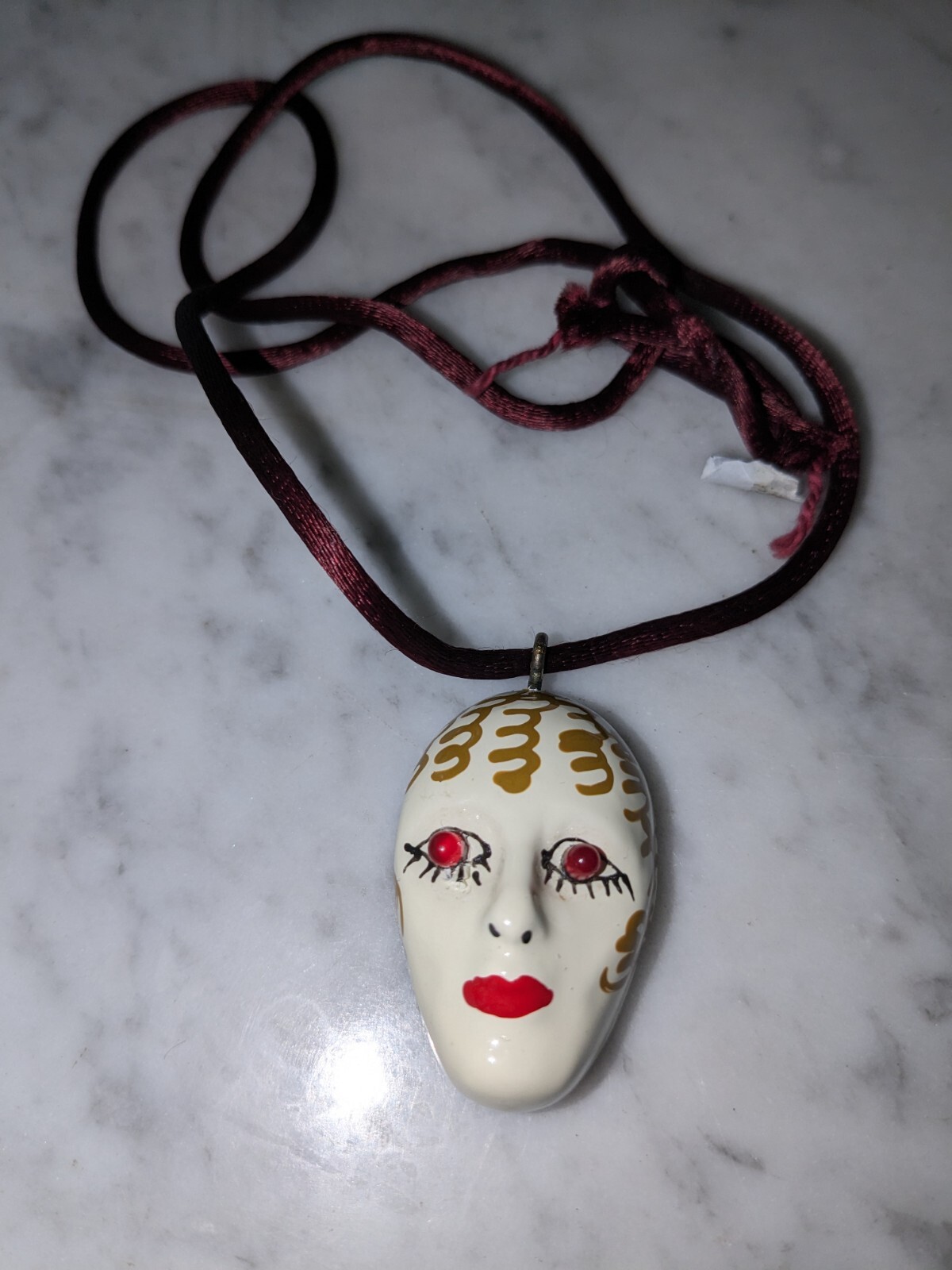 RARE Vintage Marti Gras Masquerade Urn Mourning Mask … - Gem