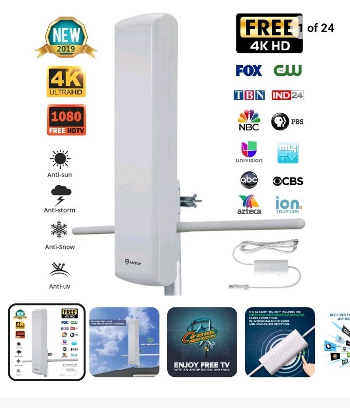 Antop Big Boy AT402BV Flat-Panel Smartpass-Amplified Indoor/Outdoor ...