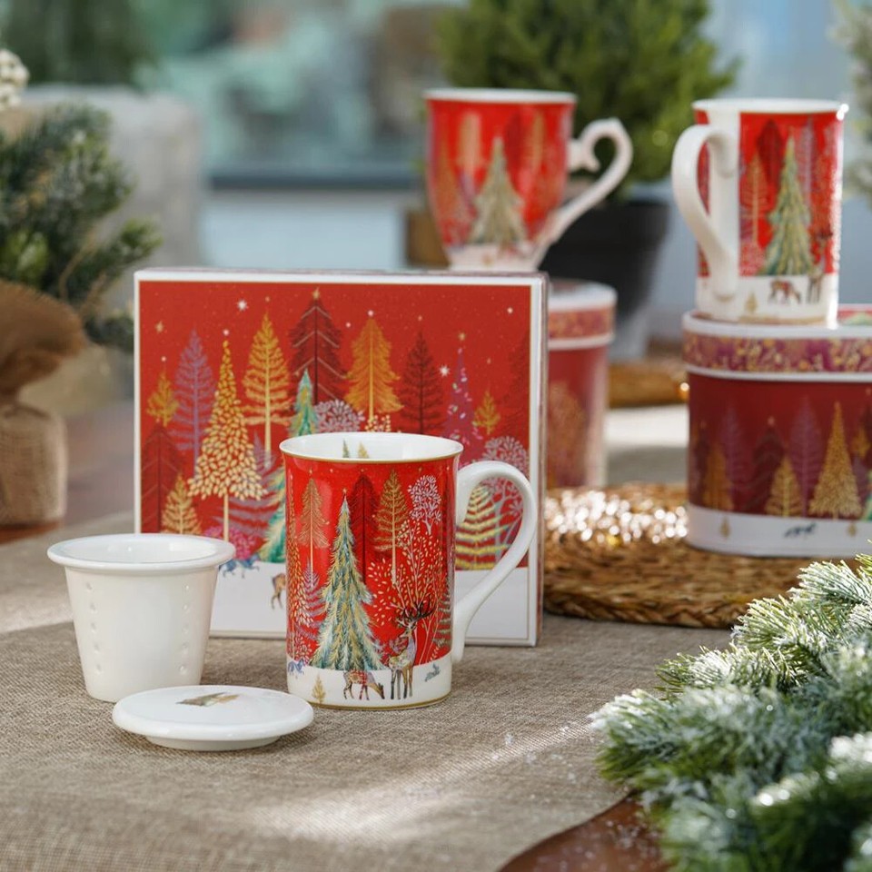 2-Piece Set Porcelain Mugs 300 Ml In Natale Gift Box Christmas Gift ...