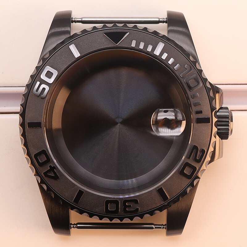 40mm Modify Sub Mod Watch Case protruding Ceramic Ring Exhibition back ...
