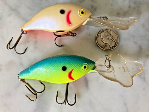 VTG LOT 2 PRE-RAPALA LUHR JENSEN HOT LIPS DIMPLES DEEP DIVER CRANKBAITS ...