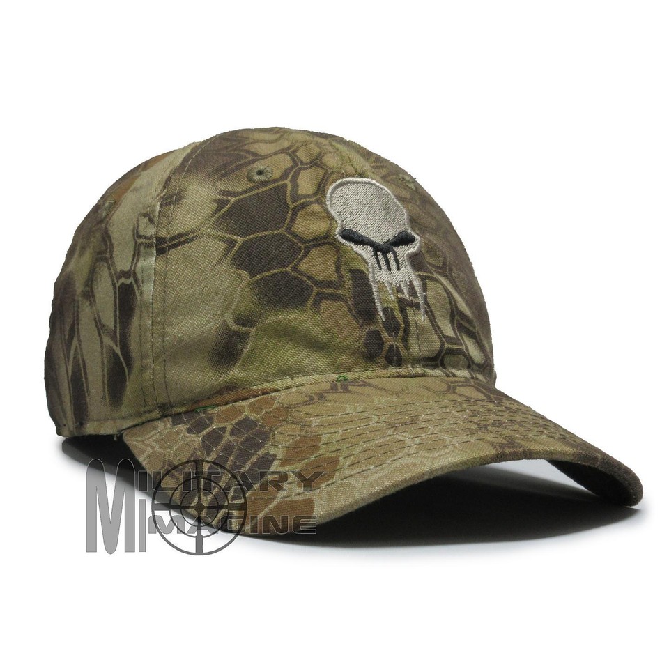 Skull Beige Black Hat Cap Military US Flag patch Highlander Kryptek ...