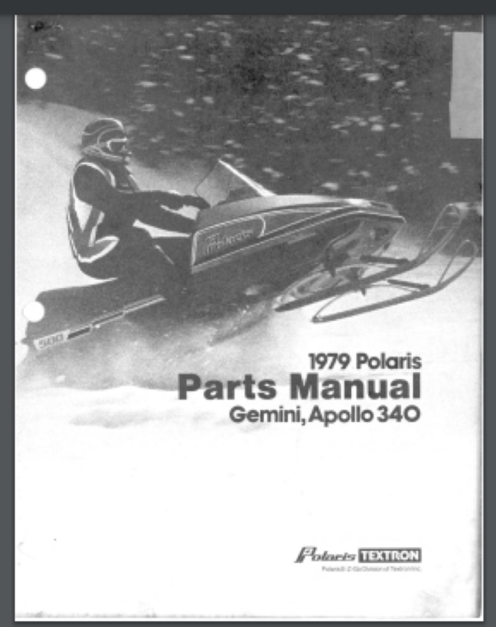 1979 Polaris Gemini Apollo 340 SNOWMOBILE Parts list Book Manual 61 ...
