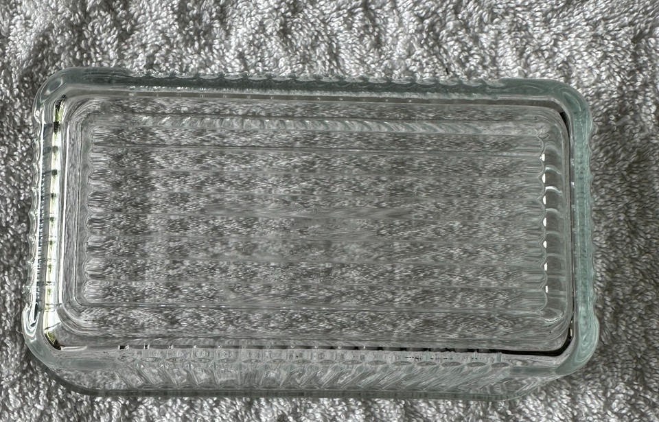 Vintage Small Ribbed Glass Refrigerator Dish w/Lid or Butter Dish | eBay