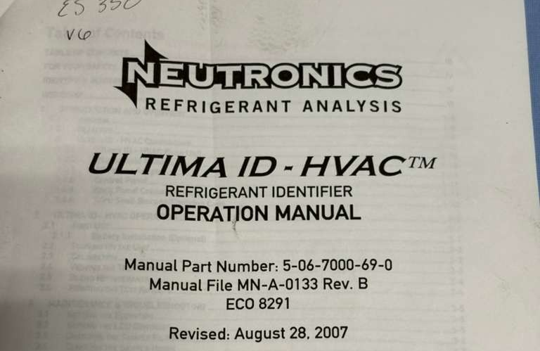 Neutronics Refrigerant Analysis HVAC Refrigerant Identifier ULTIMA ID w/ Case | eBay
