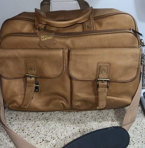 Protocol Real Leather Shoulder Laptop Bag | eBay