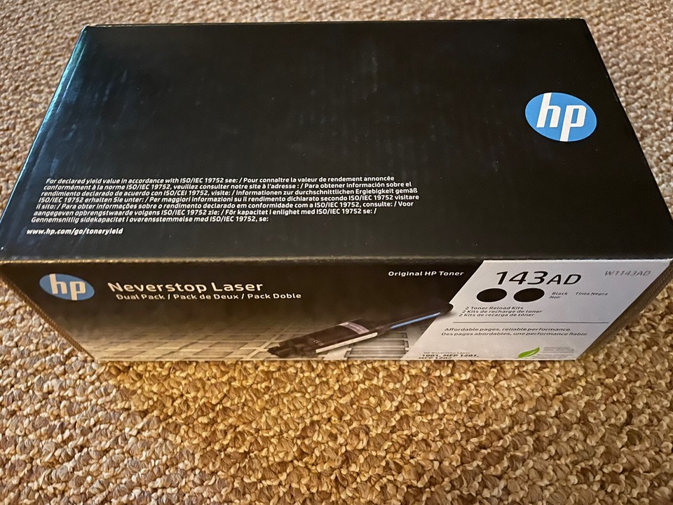 HP 143AD Black Neverstop Laser Toner Standard Yield 2 Toner Reload Kits ...