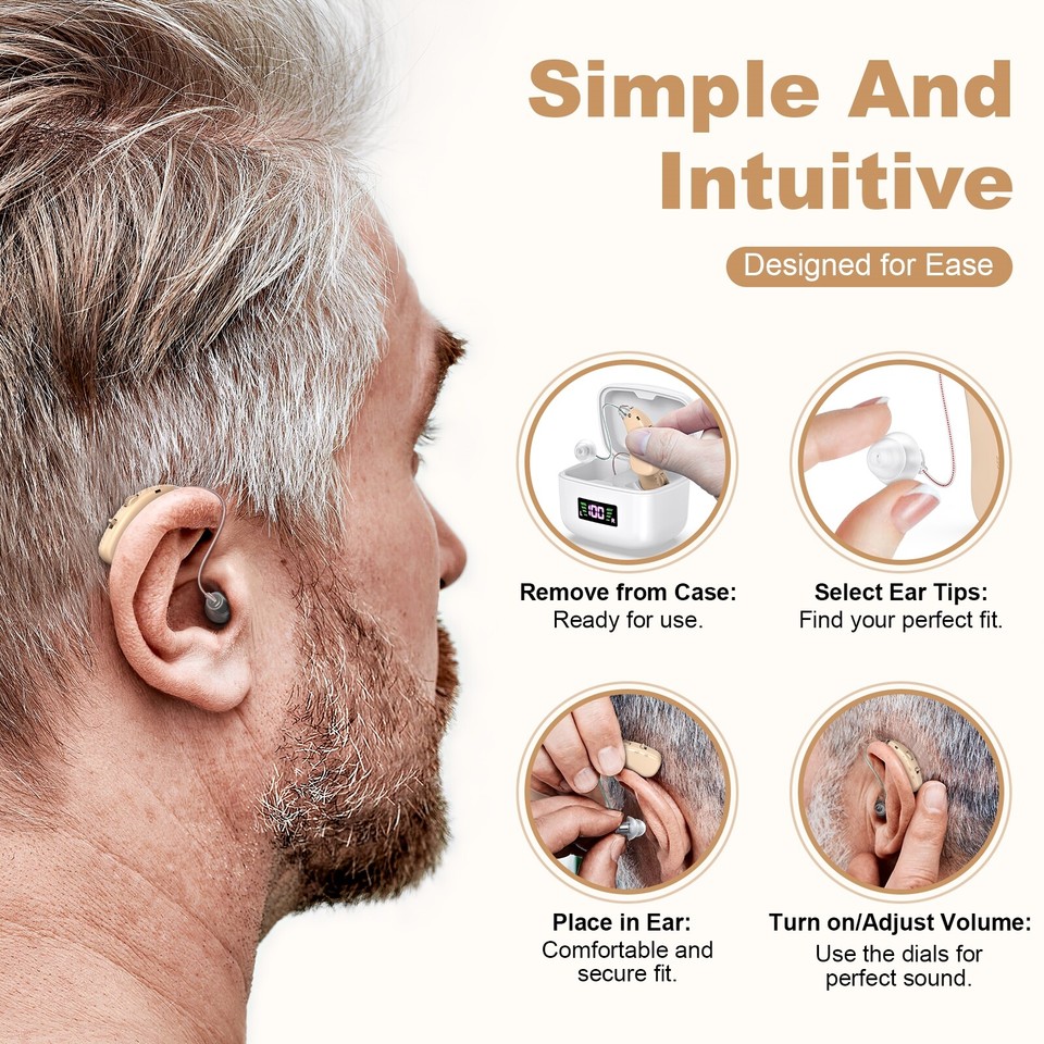 Invisible Hearing Aids With Recharge Batteries For Seniors with Hearing ...