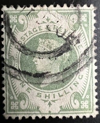 GB QV Jubilee Stamp 1887 SG211 1s dull green, very good used, SG RRP £ ...