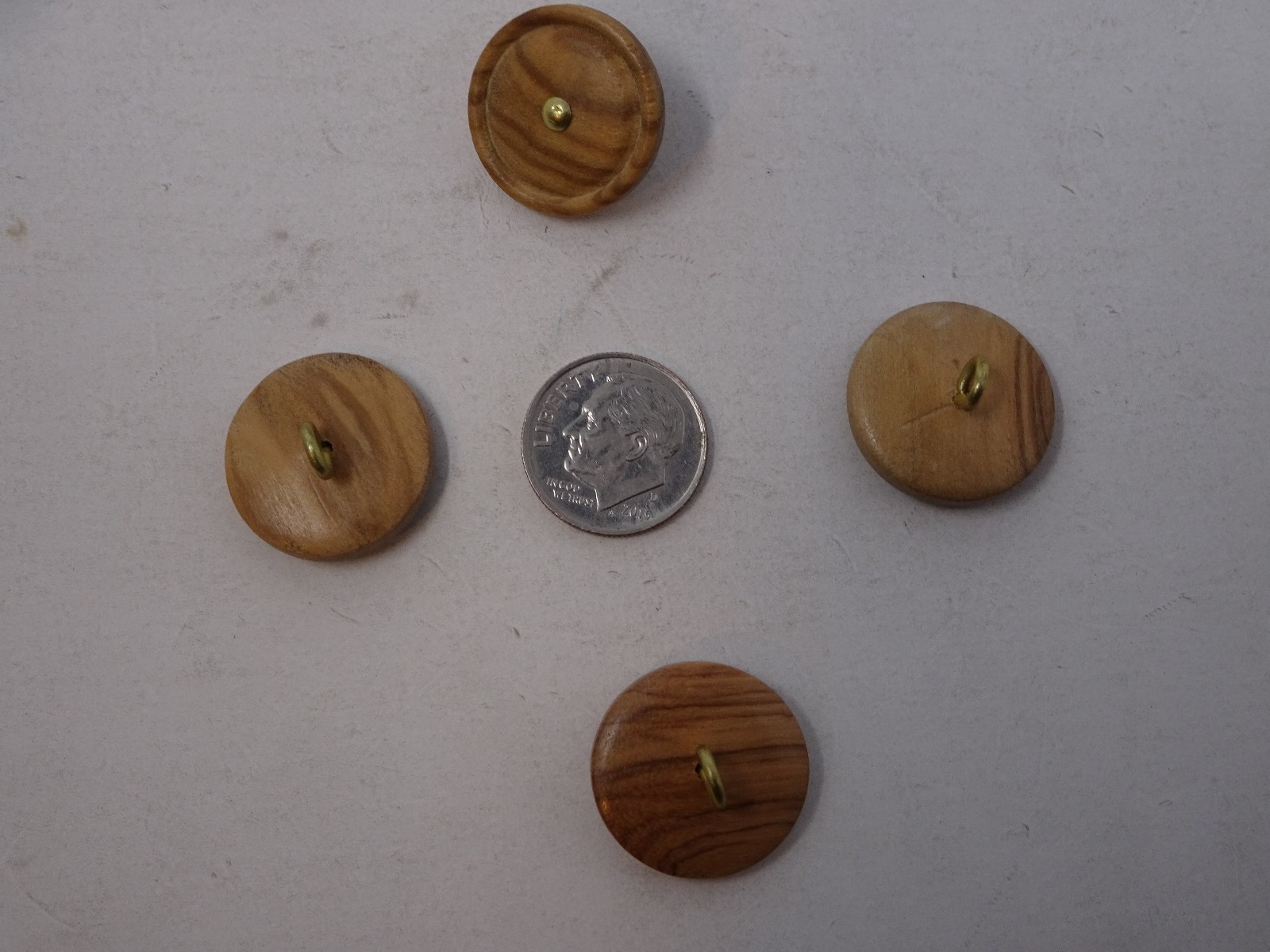 Vintage Brown Wood Shank Buttons with Gold Center 20mm Lot of 8 B124-9 ...