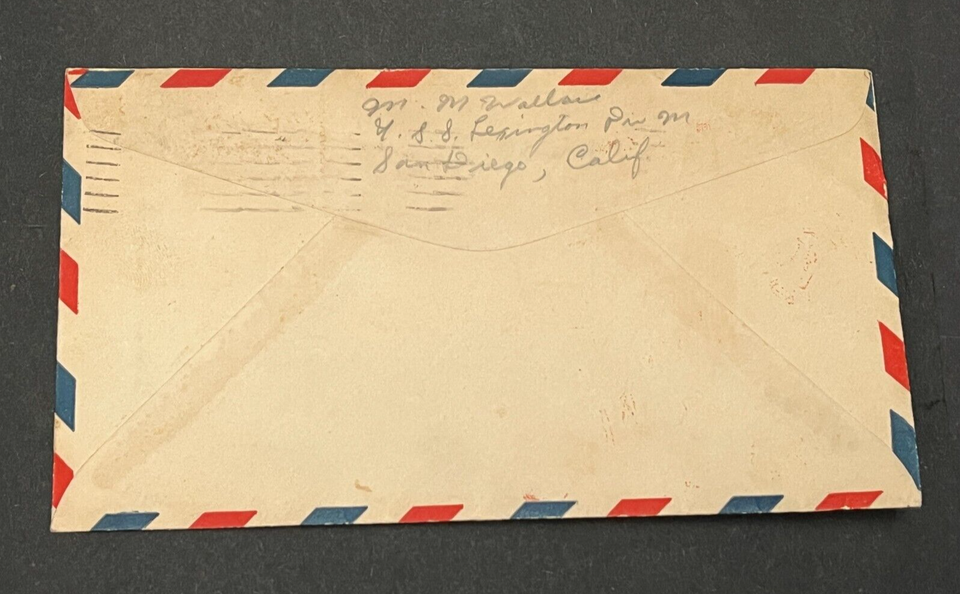 1941 USS LEXINGTON NAVAL WWII PATRIOTIC CACHET ! COMMERCIAL USE AIR TO ...