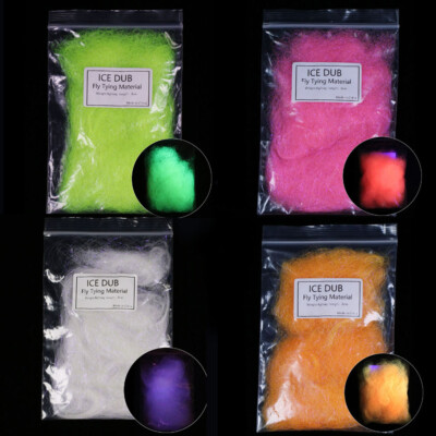 Fly Tying UV ICE DUB Ultraviolet Sparkle Living Fiber Dubbing Fly Tying ...