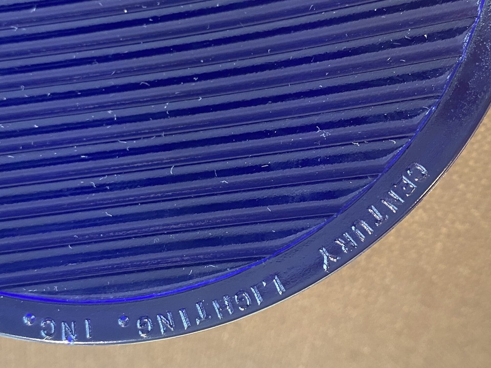Century Lighting Inc. BLUE GLASS LENS -5 5/8' - RAILROAD OR AUTOMOBILE ...