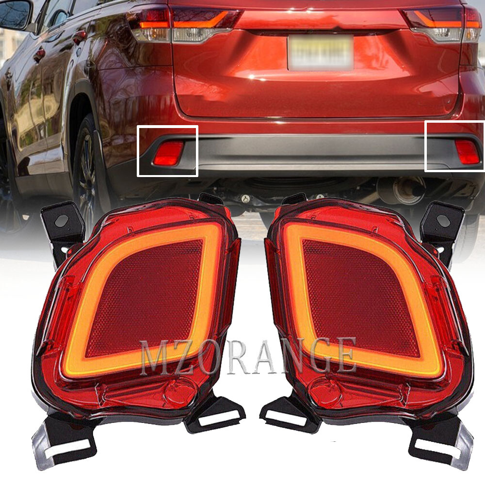 For 2014-2018 2019 Toyota Highlander LED Rear Bumper Reflector Brake ...