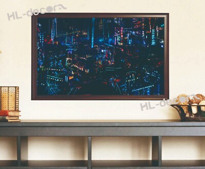 UNFRAMED Abstract City Night Scapes Canvas Prints Poster Wall Art Home ...