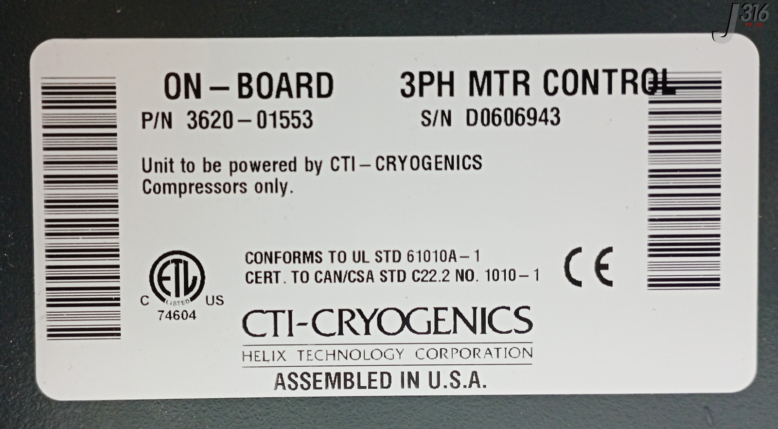 32486 CTI-CRYOGENICS ON-BOARD 3PH MOTOR CONTROL 3620-01553 for sale ...