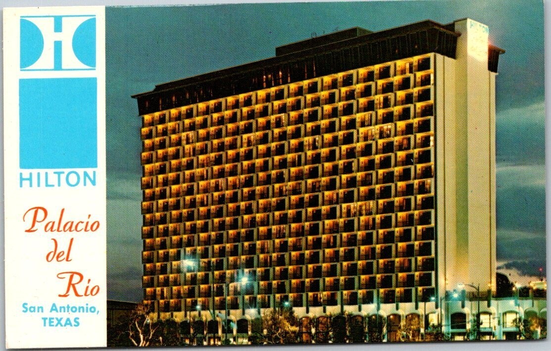 Hilton Palacio del Rio Hotel San Antonio Texas VTG Chrome Postcard ...