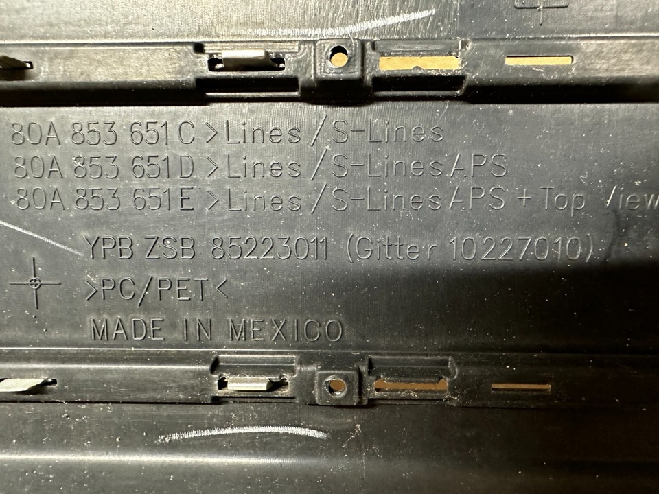 Audi Q5 Quattro S-Line Upper Grille 2018-2020 with Sensor Holes OEM ...