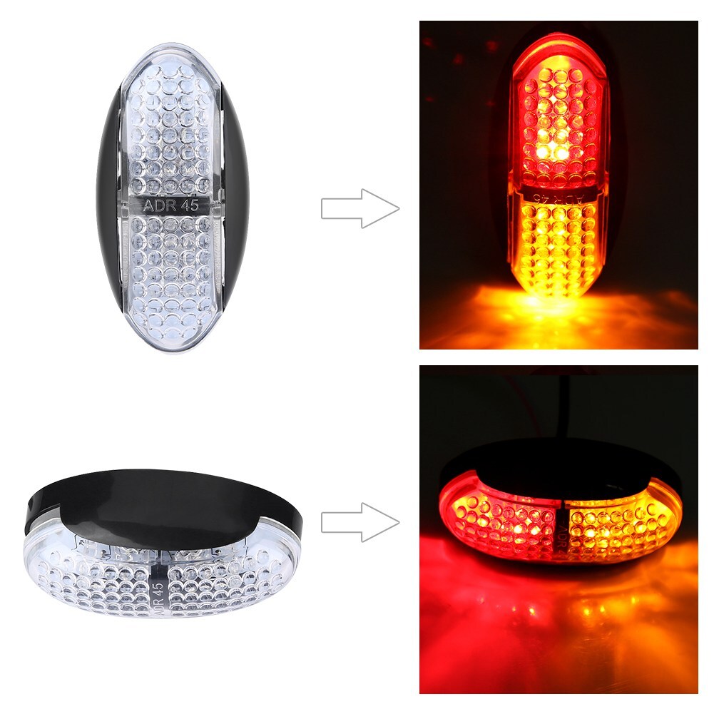 10PCS LED CLEARANCE LIGHTS SIDE MARKER LAMP RED AMBER TRAILER TRUCK 10 ...