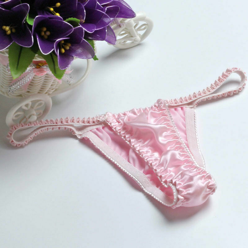 Sexy Women Pure Silk Underwear Thongs G-String Panties Bikinis Briefs ...