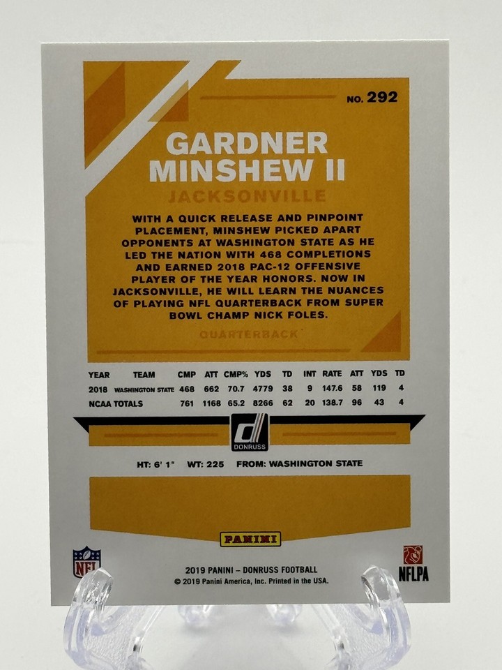 2019 Donruss Gardner Minshew II RC #292 | eBay