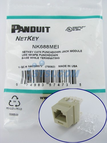 Panduit NetKey NK688MEI Cat6 Keystone Jack Module, Ivory ~STSI | eBay