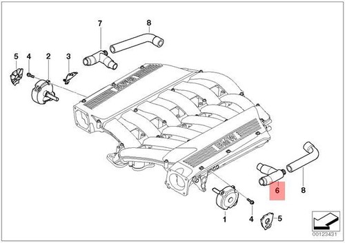 Genuine BMW E65 E66 E67 Sedan Left Crankcase Vent Hose OEM 11157525118 ...