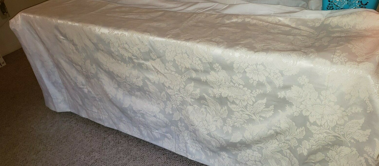 CHURCH ALTAR TABLE RUNNER FRONTAL PARAMENT IVORY FLORAL BROCADE 90" W ...