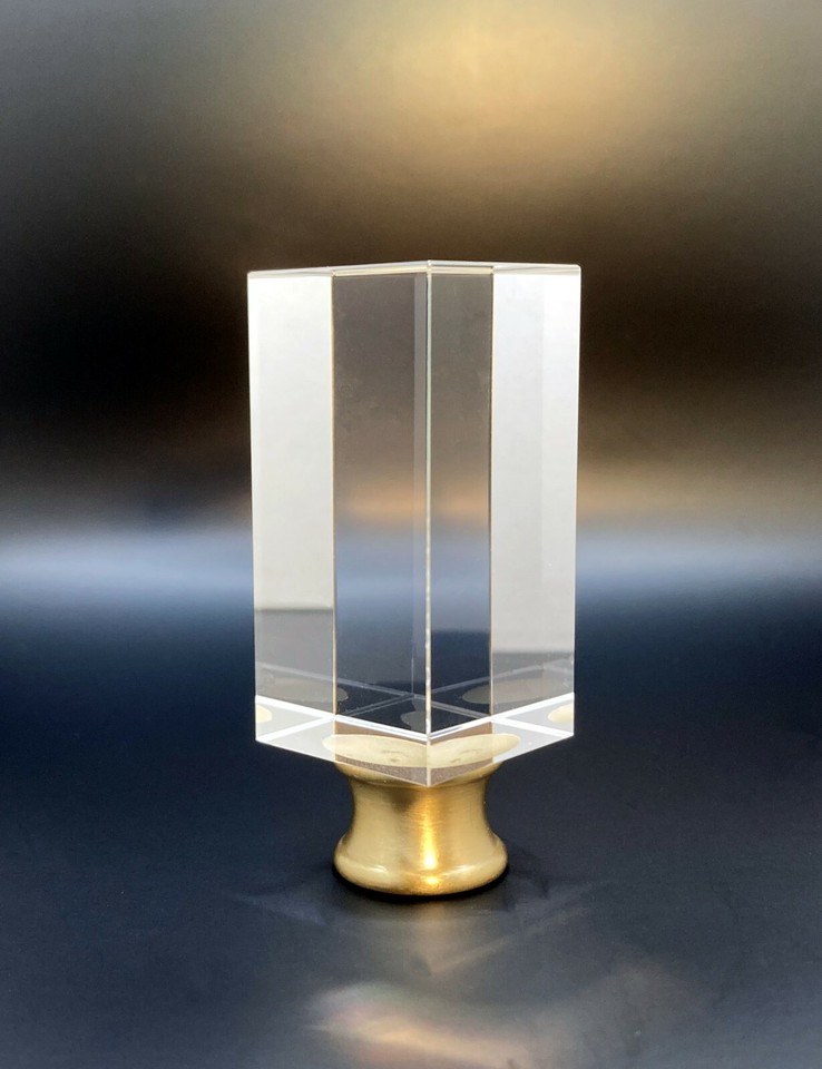 LAMP FINIAL-CLEAR OPTIC CRYSTAL LAMP FINIALS-CHROME/SATIN BRASS BASES ...
