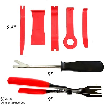 7PCS Plastic Body Removing Tools & Car Door Upholstery Trim Clip ...