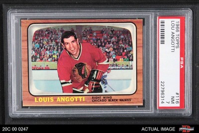1966 Topps #116 Lou Angotti Blackhawks PSA 7 - NM | eBay